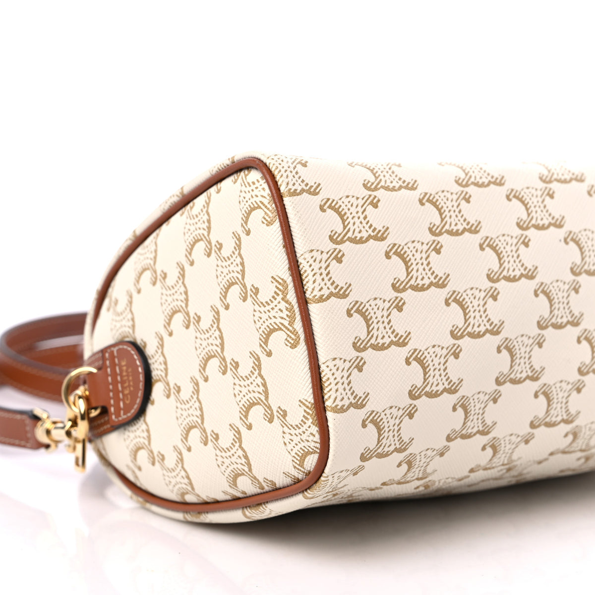 Celine Small Boston Bag White Triomphe – The Rare Look